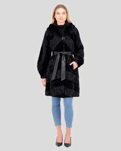 Gorski Lamb And Mink Sections Short Coat In Black | ModeSens