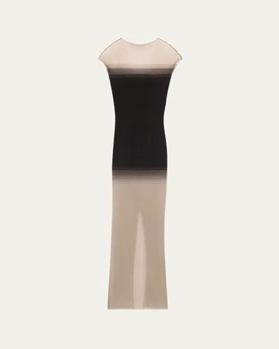 Grace Ling Long Sheer Censor Degrade Knit Dress In Black | ModeSens