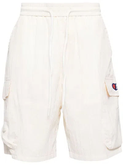 Ground Zero Crinkled Logo-print Cargo Shorts In 白色 | ModeSens