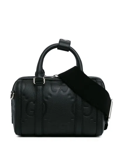 Pre-owned Gucci 2016-2024 Mini Jumbo Gg Duffle Boston Bag In Black ...