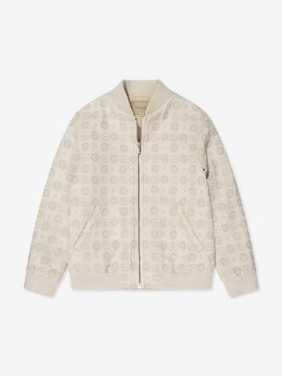 Gucci Kids' Boys Denim Bomber Jacket In Beige | ModeSens