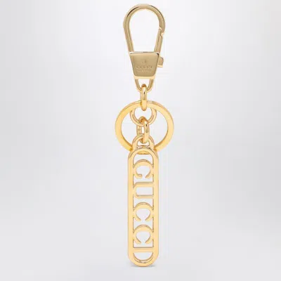 Gucci Elegant Golden Key Ring With Logo In Silver | ModeSens