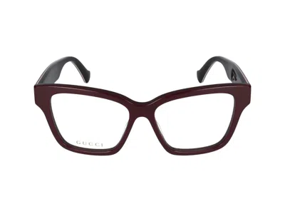 Gucci Eyeglasses In Burgundy Burgundy Transparent | ModeSens