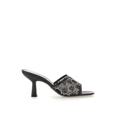 Gucci Gg Crystals Mules Women In Black | ModeSens