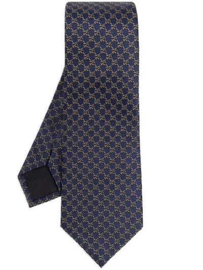 Gucci Gg Silk Tie In Blue | ModeSens