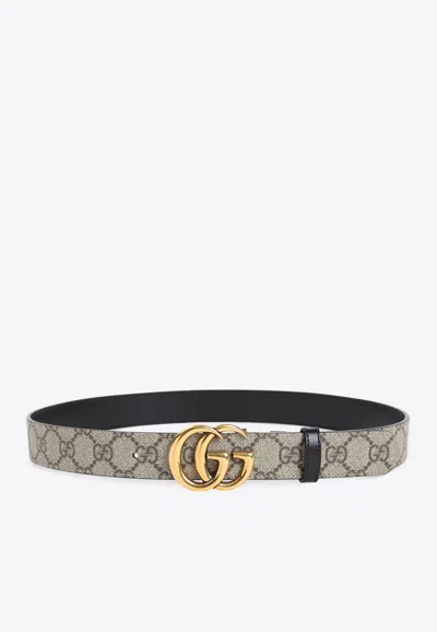 Gucci Gg Supreme Belt In Gray | ModeSens