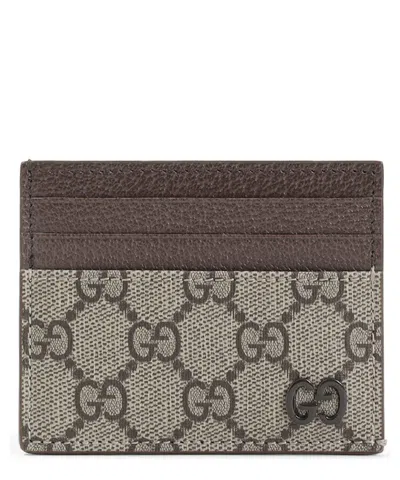 Gucci Gg Supreme Credit Card Holder In Brown | ModeSens