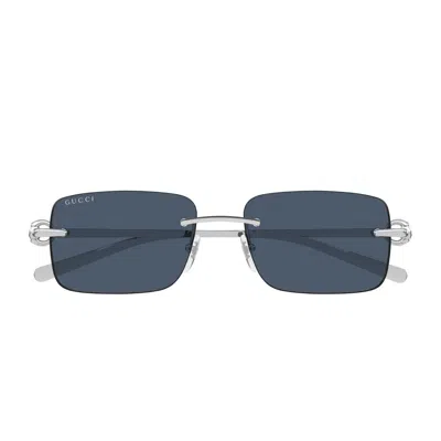 Gucci Gg1703s Linea Horsebit Sunglasses In Silver | ModeSens