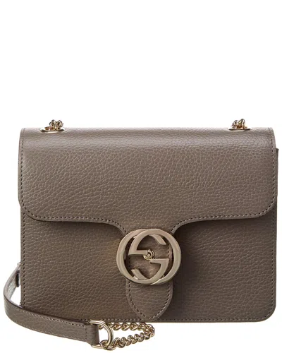 Gucci Interlocking G Small Leather Shoulder Bag In Blue | ModeSens