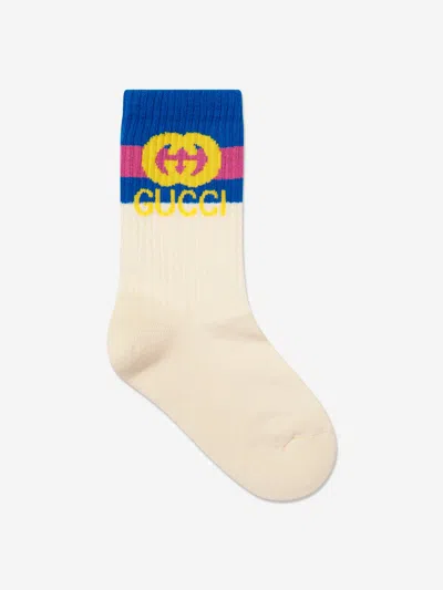 Gucci Kids Gg Logo Socks In Ivory | ModeSens