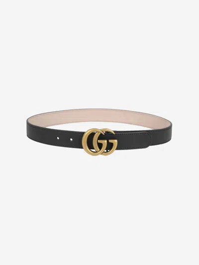 Gucci Kids Leather Gg Belt In Black | ModeSens