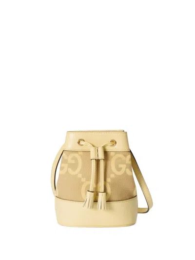 Gucci Light Yellow Ophidia Small Bucket Bag | ModeSens