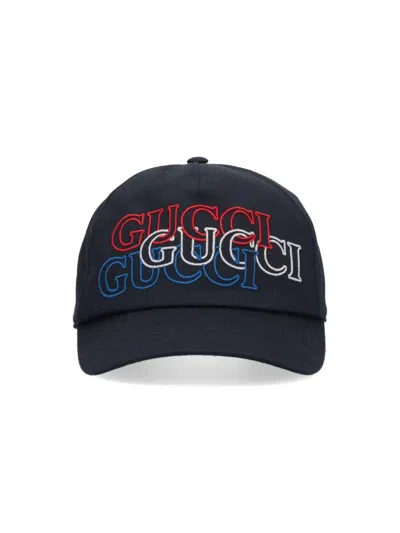 Gucci Logo Baseball Cap In Blue | ModeSens