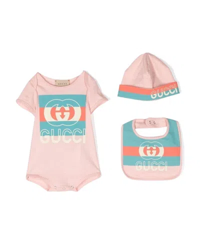 Gucci Logo-print Bodysuit Set In Pink | ModeSens