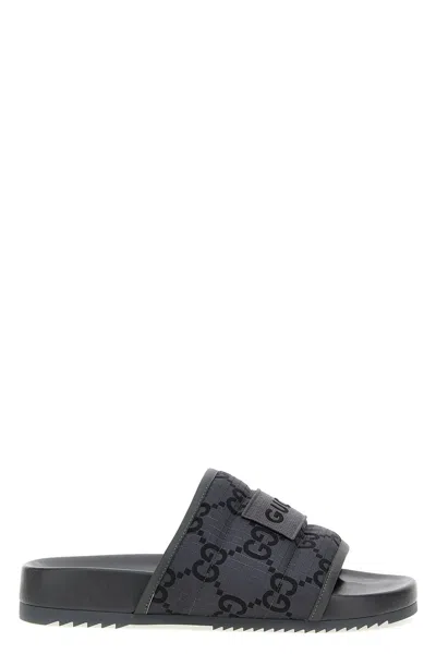 Gucci Men 'gg' Slides In Gray | ModeSens