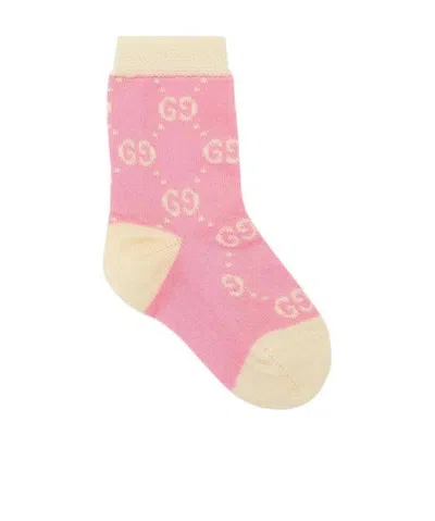 Gucci Monogram Two Tone Socks In Pink | ModeSens