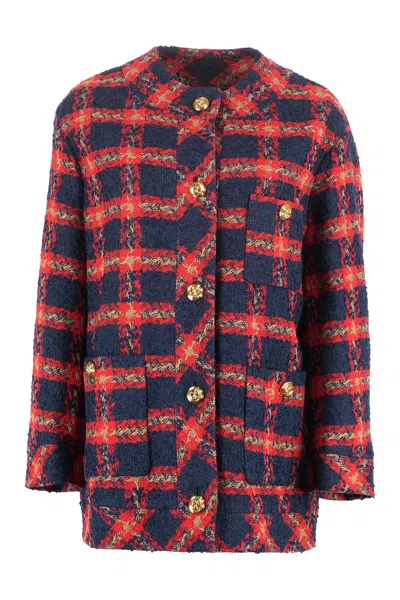 Gucci Checked Tweed Jacket In Multicolor | ModeSens