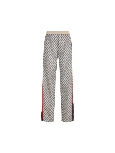 Gucci Gg Technical Jersey Jogging Pants In Blue/beige | ModeSens