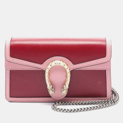 Pre-owned Gucci Pink Leather Leather Dionysus Super Mini Shoulder Bag ...
