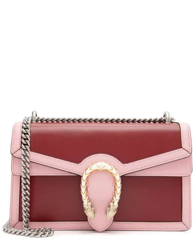 Gucci Pink & Red Leather Dionysus Small Shoulder Bag (authentic ...