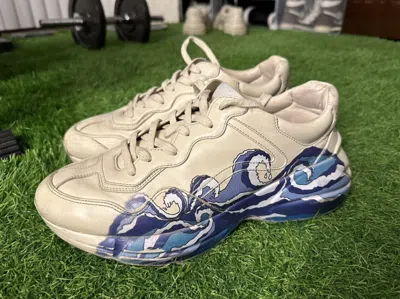 Pre-owned Gucci Rhyton Limited Edition “wave” Sneakers In Beige | ModeSens