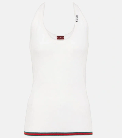 Gucci Ribbed-knit Cashmere And Silk Tank Top In White | ModeSens