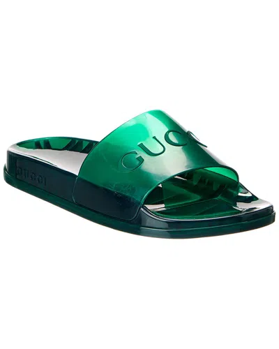 Gucci Rubber Slide In Green | ModeSens
