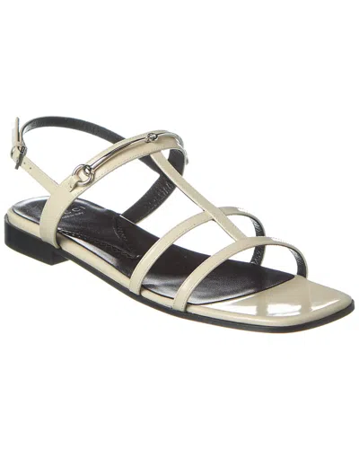 Gucci Slim Horsebit Leather Sandal In White | ModeSens