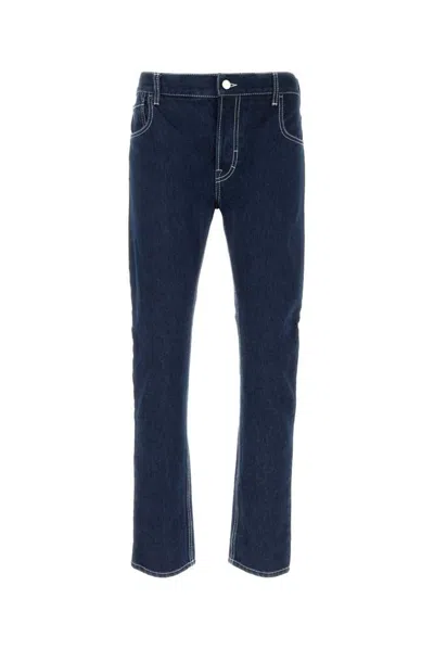 Gucci Stitch Detailed Tapered Jeans In Navy | ModeSens