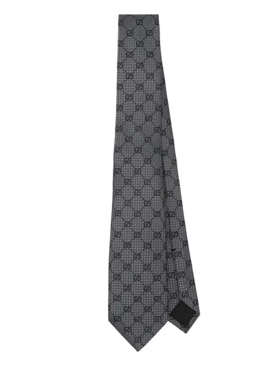 Gucci Gg-pattern Silk Tie In Grey | ModeSens
