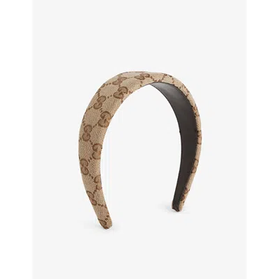 Gucci Womens Original Gg Padded Canvas Headband In Brown | ModeSens