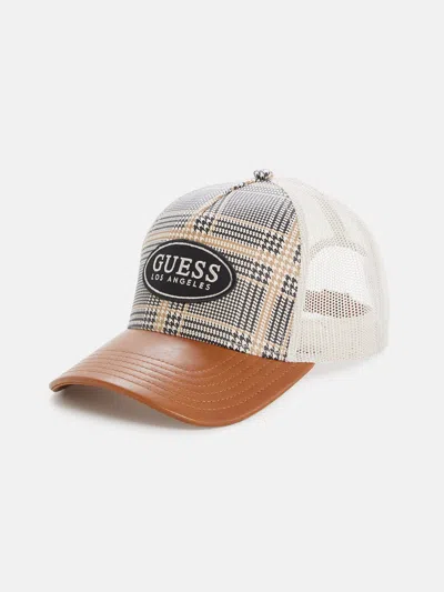 Guess Factory Plaid Logo Baseball Hat In Multi | ModeSens