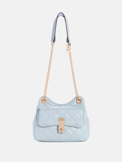 Guess Factory Vandemark Quilted Logo Convertible Crossbody In Blue ...