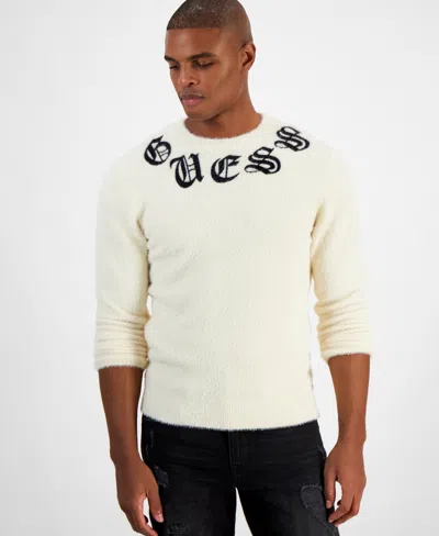 Guess Men's Eddy Gothic Logo Crewneck Sweater In Muted Stone | ModeSens