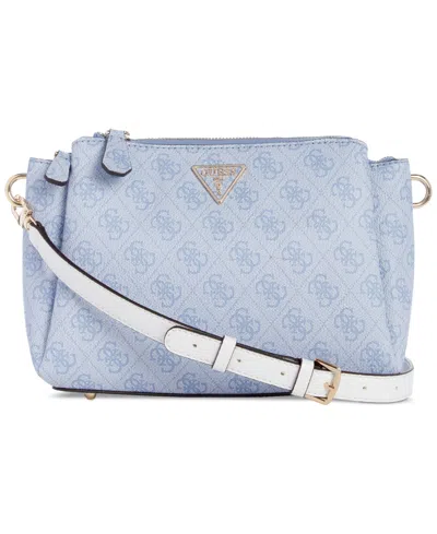 Guess Noelle Triple Compartment Crossbody In Lt Blu Lg | ModeSens