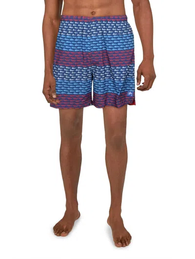 Guy Harvey Mens Mesh Inset Beachwear Swim Trunks In Blue | ModeSens