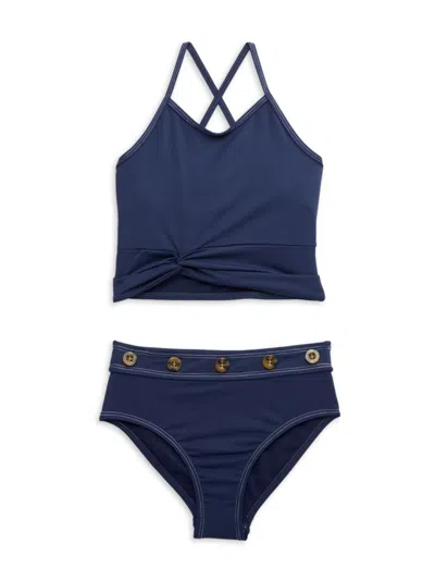 Habitual Kids' Little Girl's 2-piece Twisted Tankini Top & Embellished ...