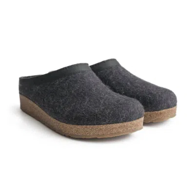 Haflinger Women's Gzl Wool Clogs In Charcoal In Pink | ModeSens