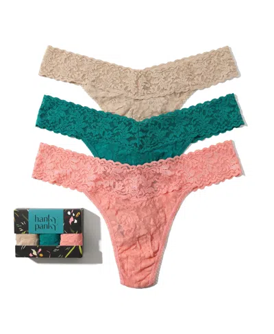 Hanky Panky Signature Lace Original Rise Thong Fashion 3-pack In Brown ...