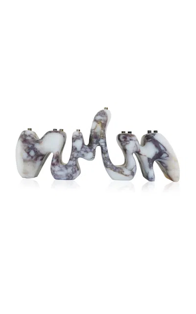 Hannah Polskin Menorah Sculpture In White | ModeSens