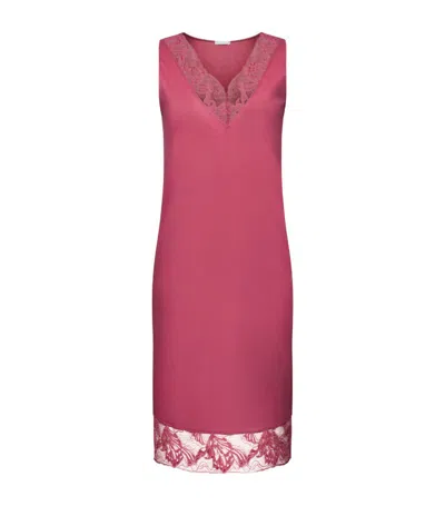 Hanro Lace-trim Eva Nightdress In Rose Wine | ModeSens