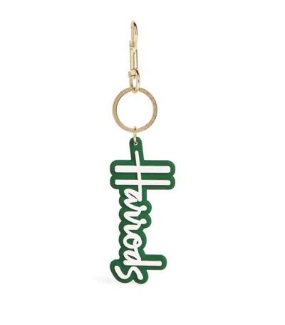 Harrods Logo Keyring In Green | ModeSens