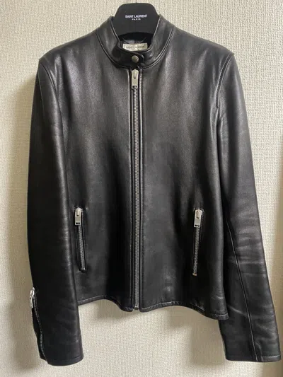 Pre-owned Hedi Slimane X Saint Laurent Paris Cafe Racer Leather Jacket ...