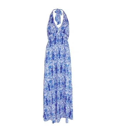 Heidi Klein Lake Como Halterneck Dress In Blue | ModeSens