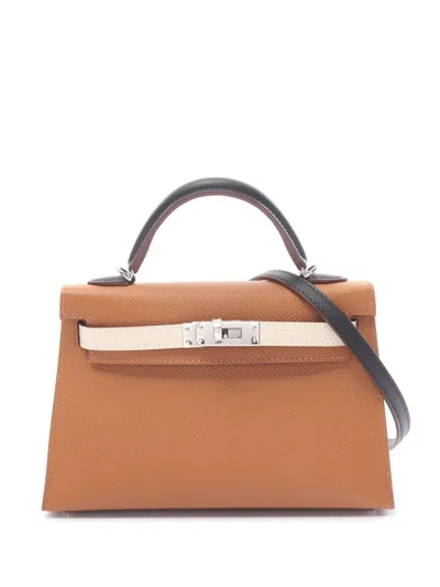 Pre-owned Hermes 2022 Mini Kelly Two-way Bag In Neutrals | ModeSens