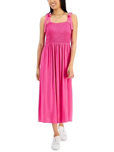 Hippie Rose Womens Boho Smocked Midi Dress In Multi | ModeSens