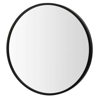 Hivvago 16-inch Round Wall Mirror With Aluminum Alloy Frame-black ...