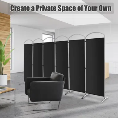 Hivvago 6 Feet 6-panels Freestanding Folding Privacy Screen-black ...