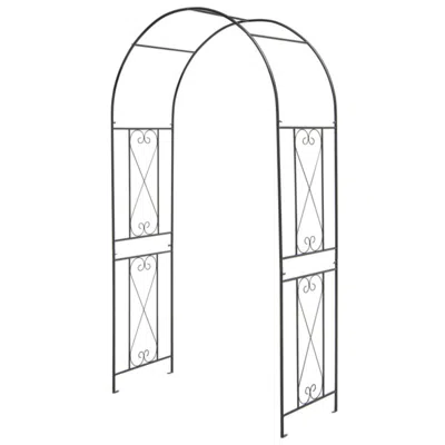 Hivvago Garden Arch Arbor Trellis Patio Plant Stand Rack Archway-black ...
