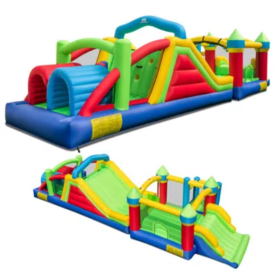 Hivvago Inflatable Obstacle Course Bounce House With Dual Slides And Tunnels Without Blower In ...